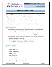 OOP LAB 05 Docx Lab05 Classes And Objects Exercise 1 A Car Java