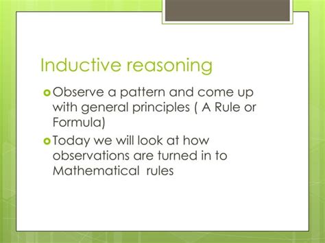 Using Inductive Reasoning PPT