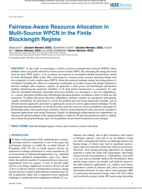 Pdf Fairness Aware Resource Allocation In Multi Source Wpcn In The Finite Blocklength Regime