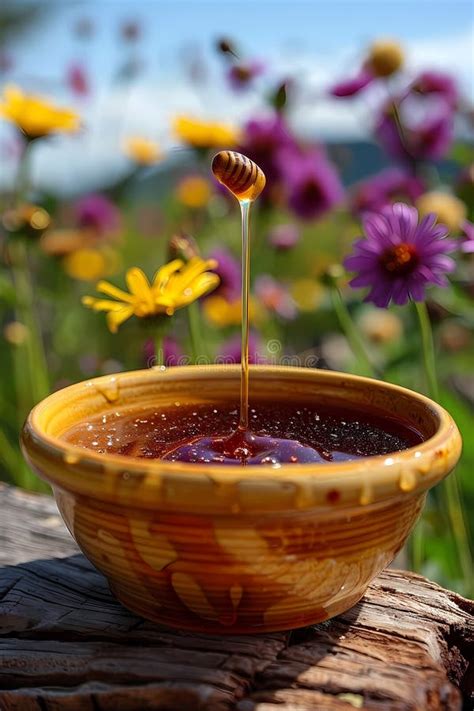 Mockup Honey Bee Flowers Background Nature Inspired Art Piece Insect Wall Art Advertising