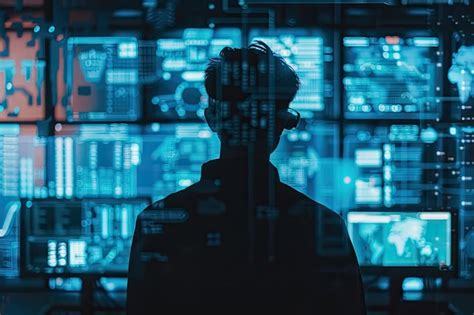 Premium Photo A Man In Front Of A Computer Screen With The Words Sx