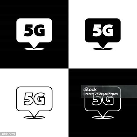 설정 위치 5g 새로운 무선 인터넷 와이파이 연결 아이콘 흑백 배경에 격리 글로벌 네트워크 고속 연결 데이터 속도 기술 벡터 0명에 대한 스톡 벡터 아트 및 기타 이미지