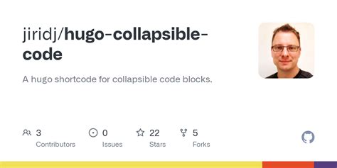 github jiridj hugo collapsible code a hugo shortcode for collapsible code blocks