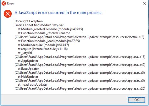 cannot find module lazy val · issue 2810 · electron userland
