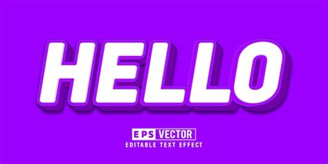 Premium Vector Hello 3d Editable Text Effect Vector With Background