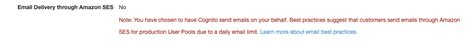 Amazon Web Services Configuring Cognito User Pool To Send Emails With Ses Stack Overflow