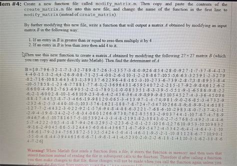 Solved 4 Create A New Function File Called Modify Chegg