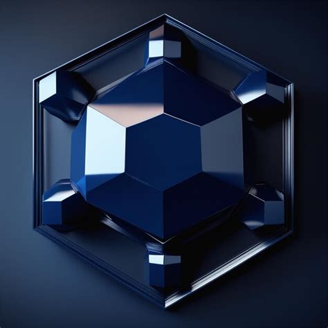 Premium Photo Dark Blue Hexagon Shaped Abstract