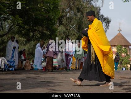 Eritrean Orthodox Priest In Enda Mariam Orthodox Cathedral Central Region Asmara Eritrea