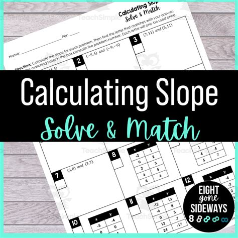 Calculating Slope Solve Match Worksheet By Teach Simple