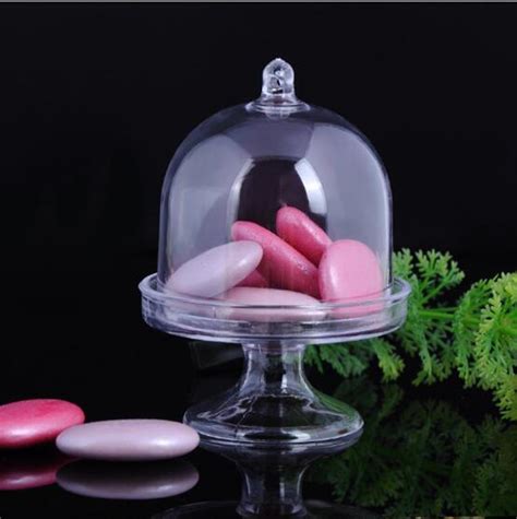12 Pcs 크리 에이 티브 플라스틱 작은 사탕 상자 투명 갓 미니 음식 놀이 트레이 모양의 사탕 상자 장난감 핑크