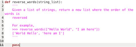 Solved 1 Def Reversewords Stringlist 2 3 Given A List