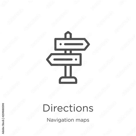 Directions Icon Vector From Navigation Maps Collection Thin Line