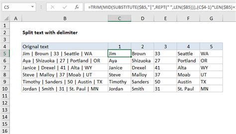How To Split Text To Rows In Excel Using Formula Design Talk