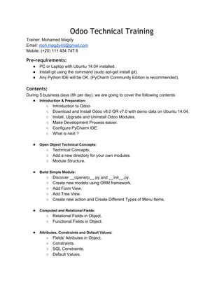 OdooTechnicalTraining PDF