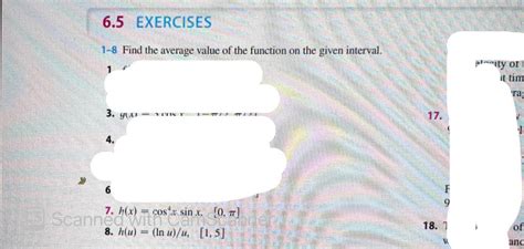 Solved 65 Exercises 1 8 Find The Average Value Of The