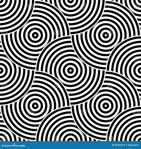 Seamless Pattern Background Ornament Of Striped Concentric Circles Retro Mosaic Of Arches In