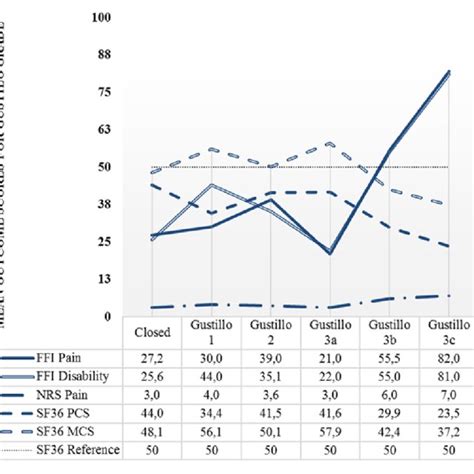 Gustilo Grade Outcome Scores The Mean Outcome Scores For Each Gustilo Download Scientific