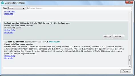 Instalando O Pacote Esp8266 Na Ide Do Arduino