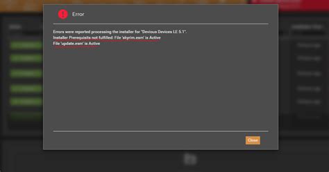 Error Installing Mod On Vortex Deviously Cursed Loot Se 9 0 Technical Support Skyrim