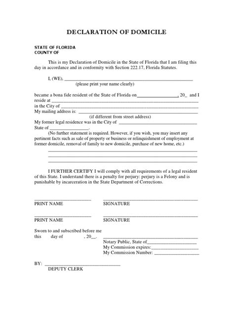 Declaration Of Domicile Pdf Social Science