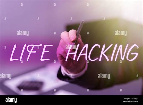 Handwriting Text Life Hacking Business Concept Simple And Clever
