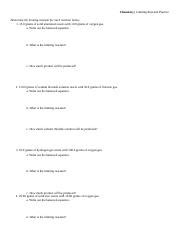 Limiting Reactant Practice Docx Chemistry Limiting Reactant Practice Determine The Limiting