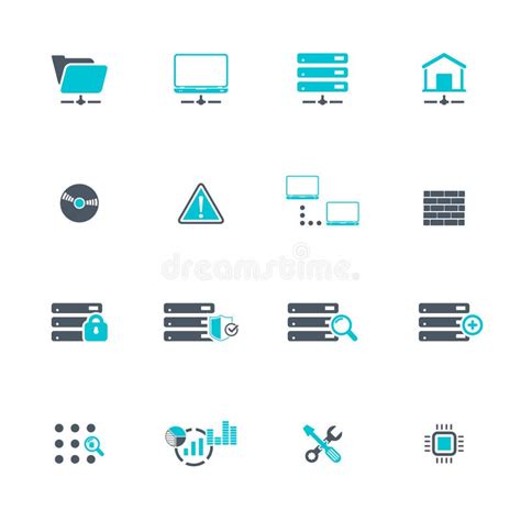 Web Hosting Icon Set 16 Icon Set Stock Vector Illustration Of Device Connection 185806782
