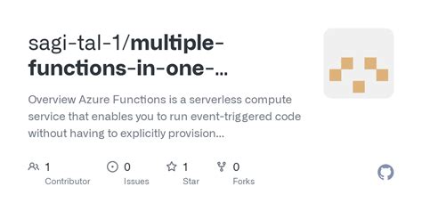 Github Sagi Tal 1multiple Functions In One Function App Overview