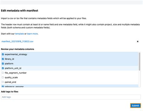 Edit Metadata With A Manifest