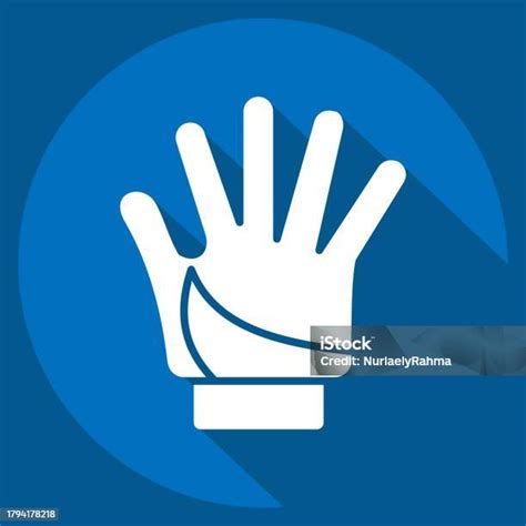 아이콘 자전거 기호와 관련된 장갑입니다 긴 그림자 스타일 심플한 디자인 편집 가능 간단한 일러스트레이션 개념에 대한 스톡 벡터