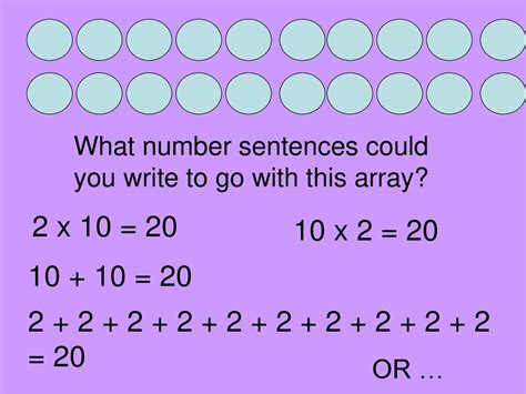 Multiplication Li To Be Able To Write Number Sentences To Describe An Array Ppt Download