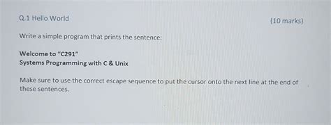 Solved Q2 Printing A Custom Sentence 20 Marks Write A
