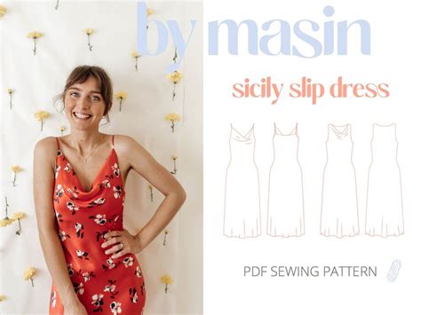 Slip Dress Pattern Cowl Neck Dress Sewing Pattern Bias Cut Dress