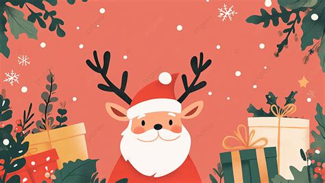 엘크 복장을 한 산타클로스 고라니 산타 산타클로스 배경 일러스트 및 사진 무료 다운로드 Pngtree