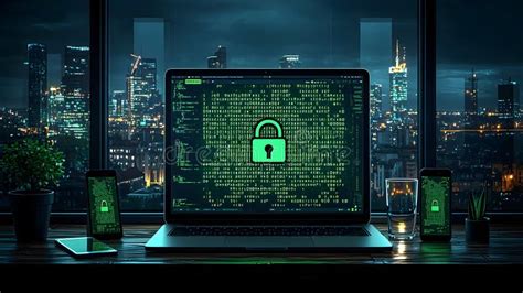 Night City Cybersecurity Display Stock Illustration Illustration Of Multimedia Digital 374611256
