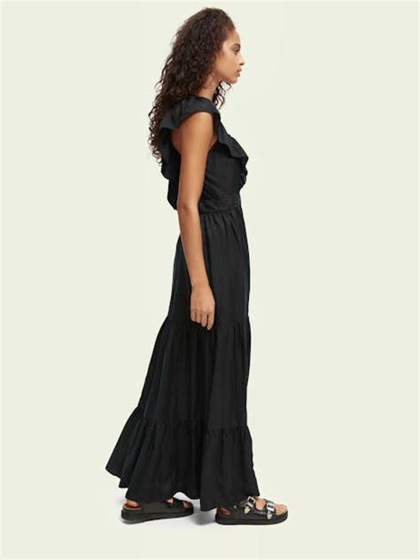 V Neck Open Back Maxi Dress 166650 Scotch And Soda Gustostore Gr