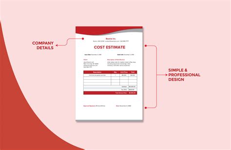 Free Cost Estimate Template Download In Word Template Net