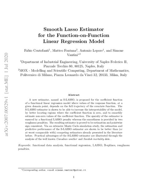 pdf smooth lasso estimator for the function on function linear regression model