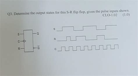 Solved Q3 Determine The Output States For This S R Flip