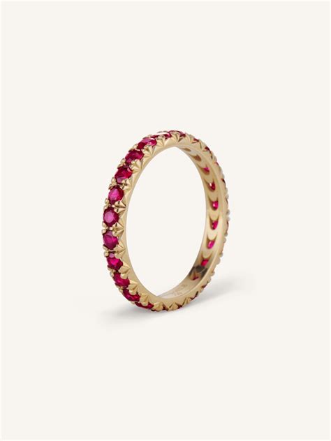 Ruby Old Miner Antique Inspired Eternity Wedding Band Erstwhile Jewelry