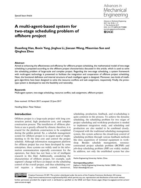 Pdf A Multi Agent Based System For Two Stage Scheduling Problem Of