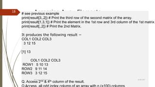 R Basics Vectors Arrays Matrices Factors PPTX