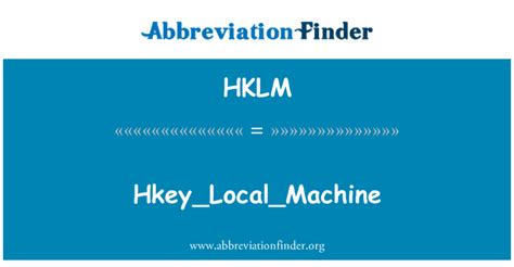 Hklm Significa Hkey Local Machine Hkey Local Machine