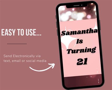 Rose Gold 21st Birthday Invitation Twenty One Birthday Invite Custom
