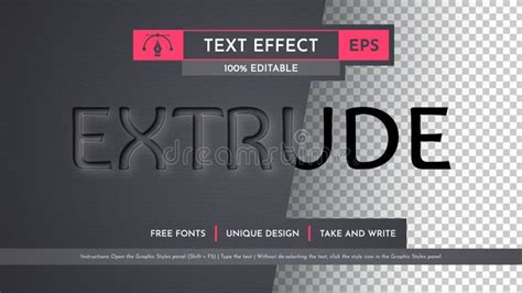 Extrude Editable Text Effect Font Style Stock Vector Illustration Of Font Editable 320095263