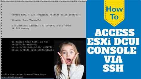 how to access esxi dcui via ssh youtube