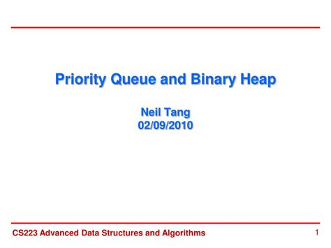 Ppt Priority Queue And Binary Heap Neil Tang 02092010 Powerpoint
