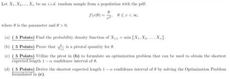 solved let x1 x2 … xn be an i i d random sample from a