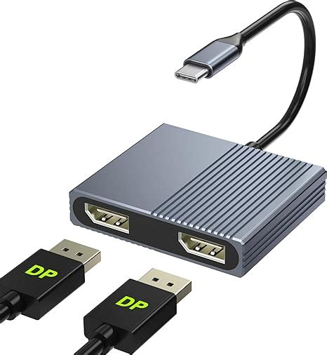 Amazon Com USB C To Dual DisplayPort Adapter K Hz Displayport Splitter Display Port To USB